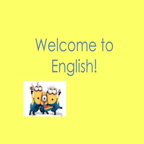 Welcome to English! | PPTX