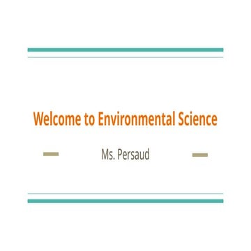 Environmental Science Introduction Slides | PPTX