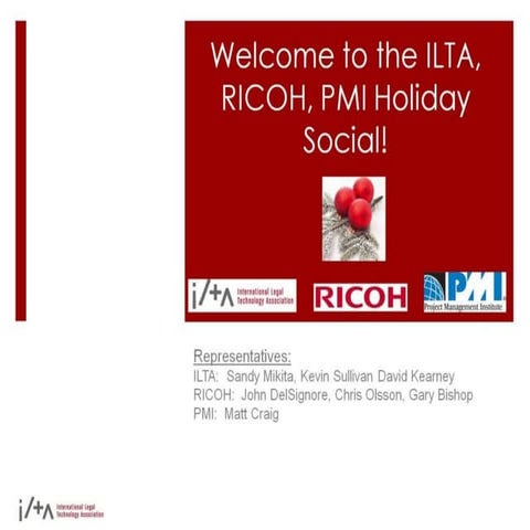 Welcome to ILTA RICOH & PMI | PPTX