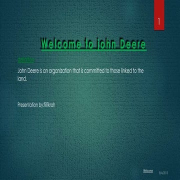 Welcome to john deere | PPT