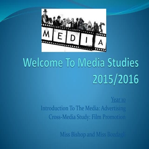 Introduction to GCSE Media (Year 10) | PPT