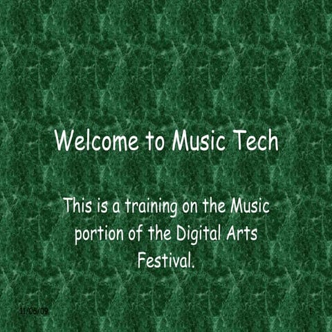 Welcome To Music Tech 1 | PPT