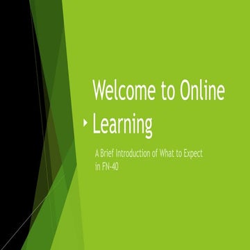 Welcome to Online Learning | PPTX