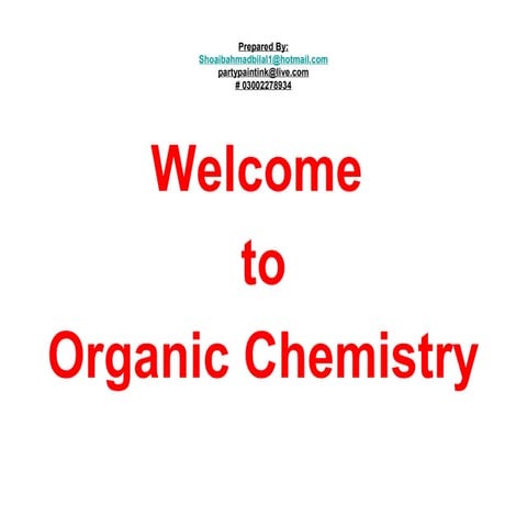 Welcome to organic chemistry | PPT
