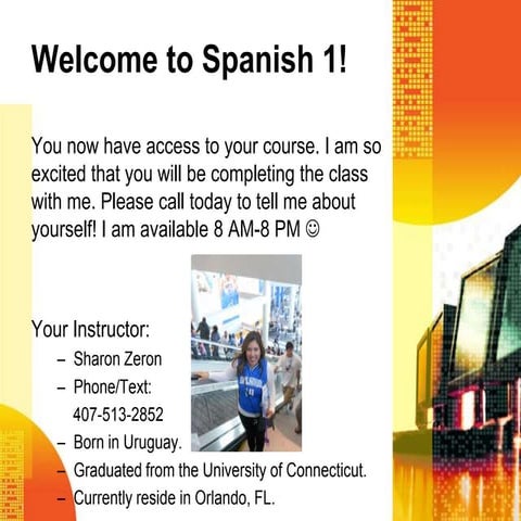 Welcome to spanish 1 | PPTX
