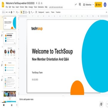 Welcome to TechSoup Webinar March 2023 | PPT