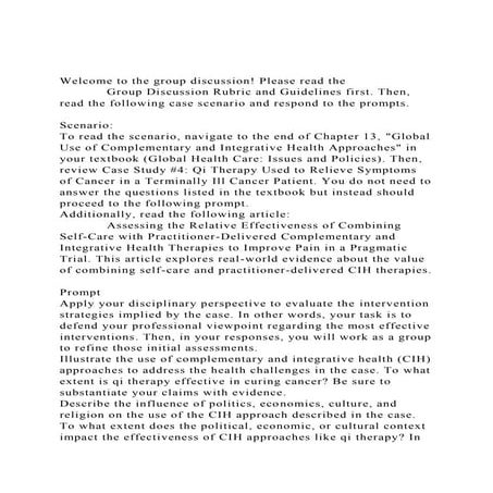 Welcome to the group discussion! Please read the G.docx