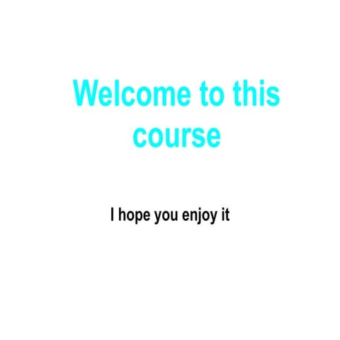 Welcome to this_course | PPT