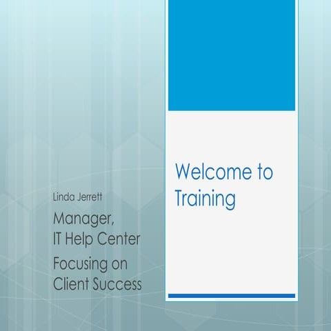 Welcome to Training | PPTX