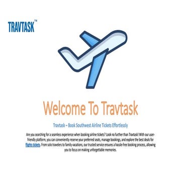 Simplify Your Air Travel with Travtask's Cheap Flight Ticket Booking | PPT