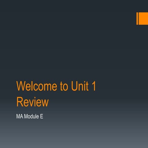 Welcome to unit 1 review | PPTX