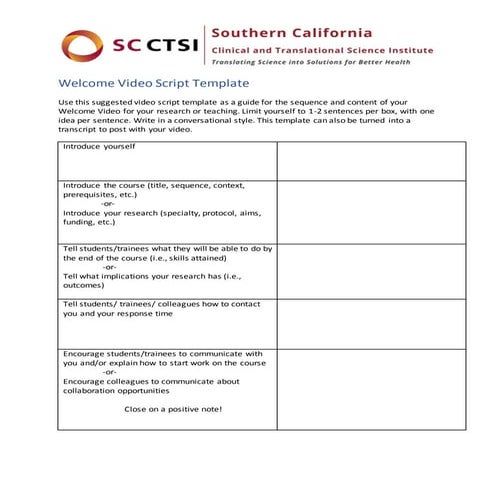 Welcome video script_template | DOCX