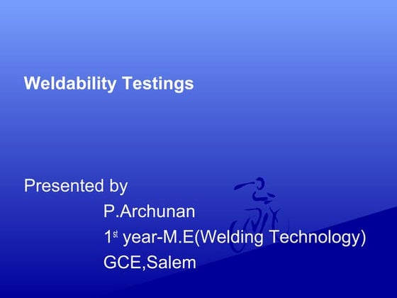 ASTM E 190(bend test) | PPT