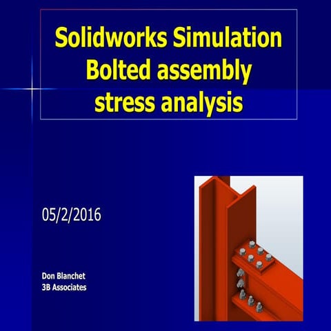 Solid works Simulation Bolted Assembly | PDF