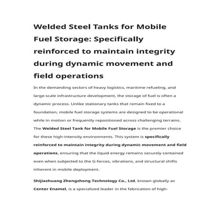 Welded Steel Tanks for Mobile Fuel Storage Specifically reinforced to ...