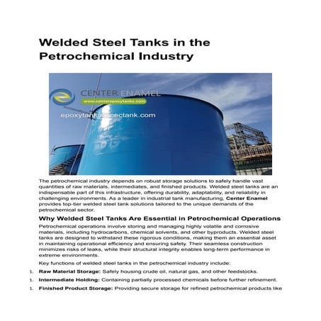 Welded Steel Tanks in Oil Storage_ Reliable Solutions for the Energy ...