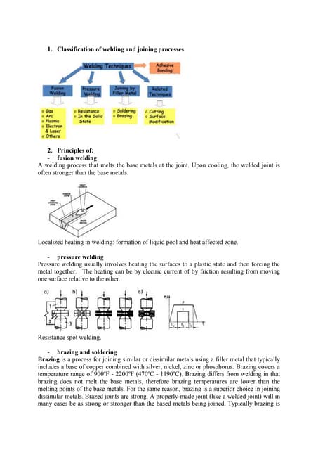 Metal Joining Processes: Welding, Riveting, Bolting, Brazing, Soldering | PDF | Chemistry | Science