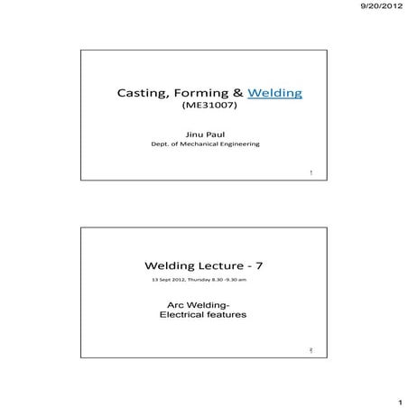 Welding lectures 7 8 | PDF