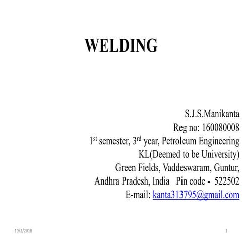 Welding ppt | PPTX