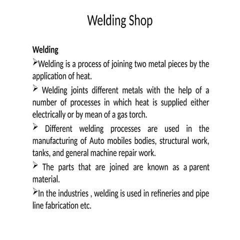 welding powerpoint presentation......... | PPTX