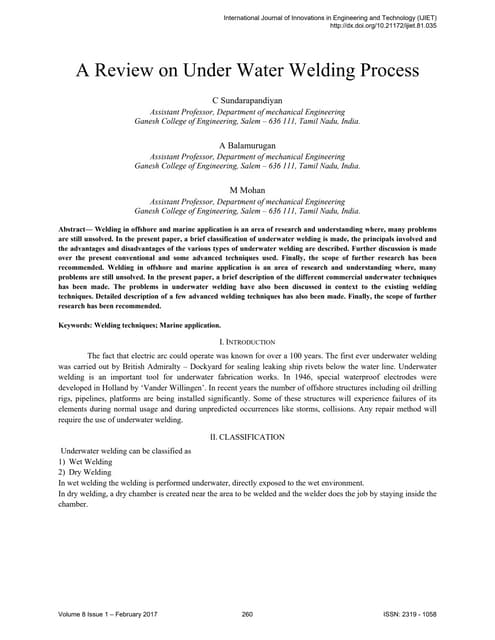 UNDER WATER WELDING | PPT