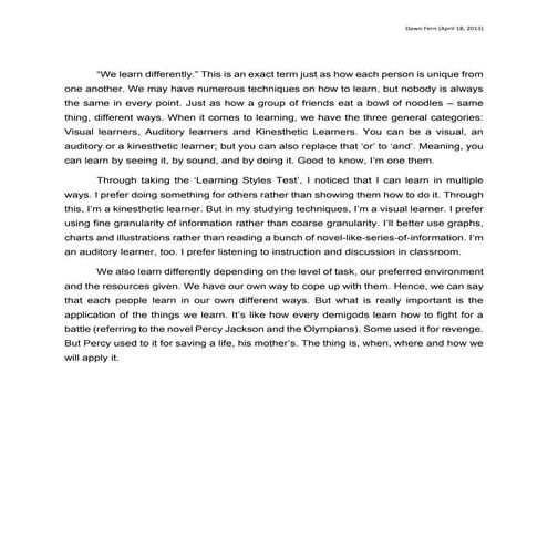 We learn differently | PDF