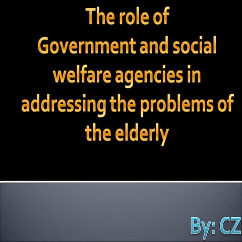 Role of Government and Welfare Agencies | PPT