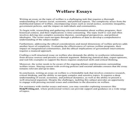 Social Work Essays | PDF