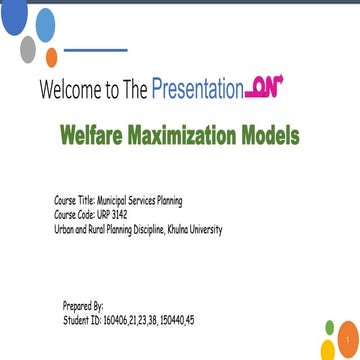 Understanding Welfare maximization Model for Economics in Municipal ...