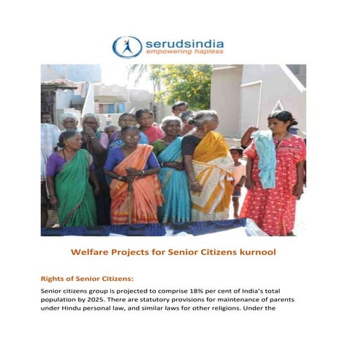 Welfare Projects for Senior Citizens kurnool | DOCX