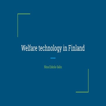 Welfare technology and studies in Finland 6.11.2017