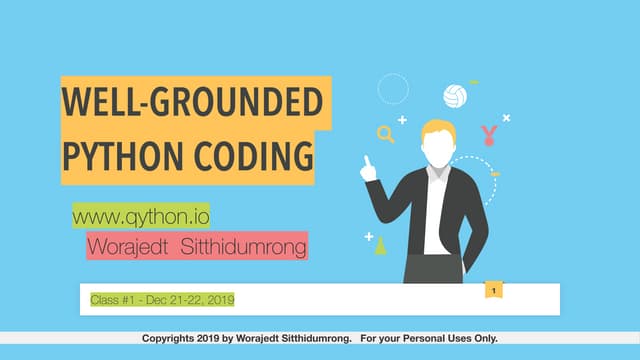 Well Grounded Python Coding Revision 1 Day 1 Slides Ppt