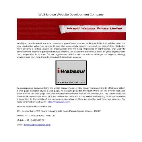 Well known website development company | PDF