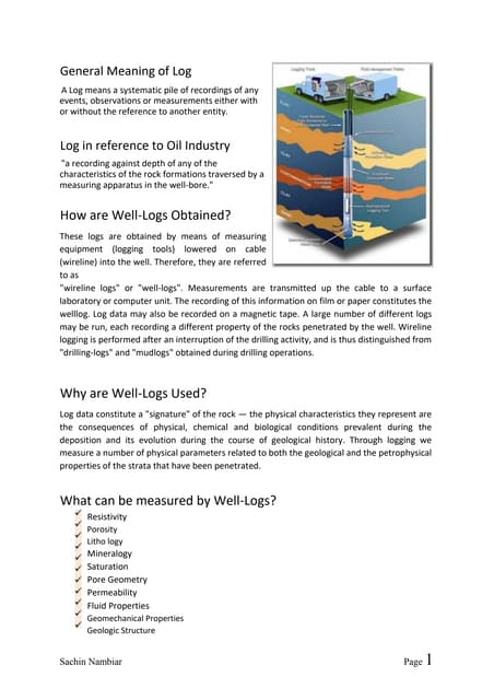 Geophysical wireline log: Caliper log | PPT