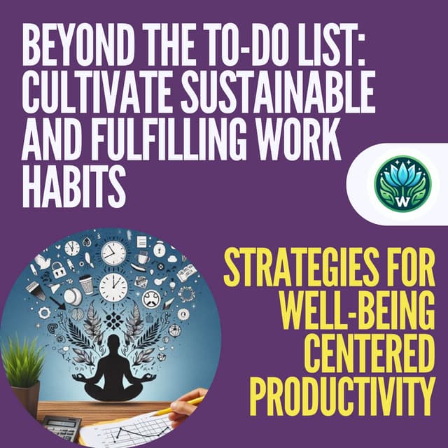 Beyond the To-Do List: Cultivate sustainable and fulfilling work habits ...