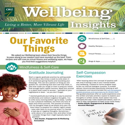 Wellbeing Insights July 2021 | PDF