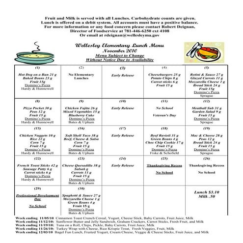 Lunch Menu: February 2017 | PDF