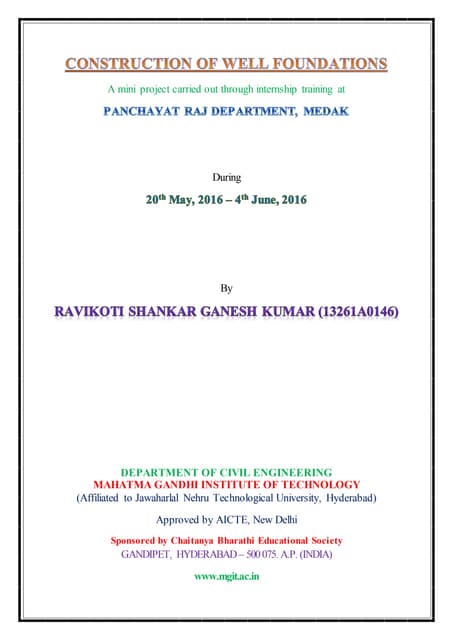 Construction of well foundation | PPT