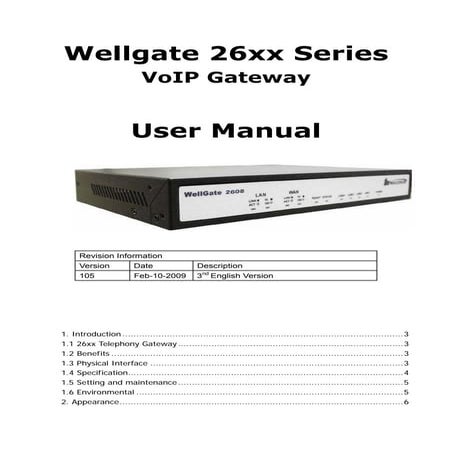 Wellgate 26xx Series VoIP Gateway | PDF
