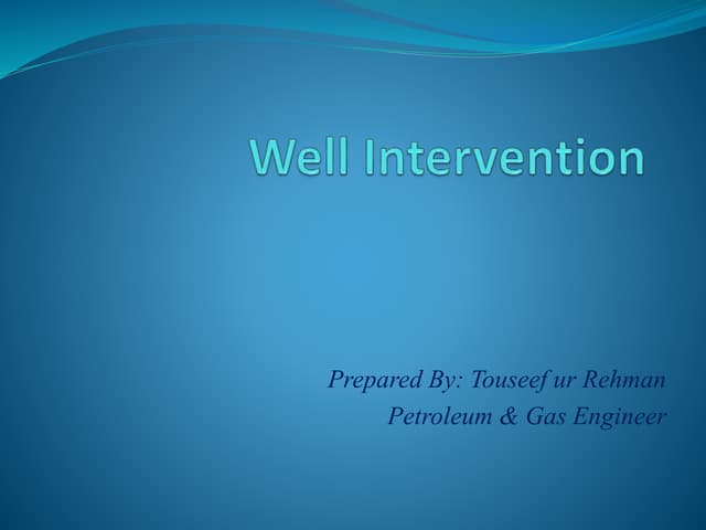 Well Integrity.pptx | Technology & Computing