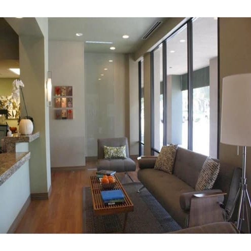 Well lit waiting area at San Antonio dentist New Heights Dental ...