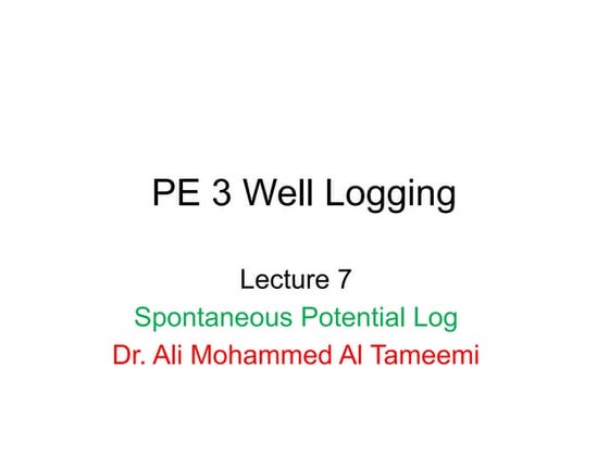 Sp log - Well logging | PDF | Geology | Science