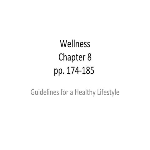 Wellness Chapter 8 | PPT