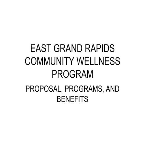 Proposal for Wellness Program | PPT