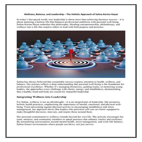 Wellness, Balance, and Leadership – The Holistic Approach of Salma ...