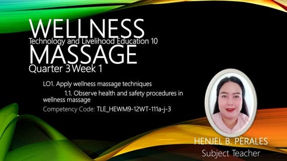 TLE/ HE Wellness Massage Curriculum Guide | PDF