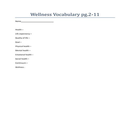 Wellness Notes Handout | DOCX