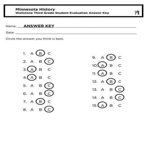 Wellstone 3rd Grade Answer Key | PDF