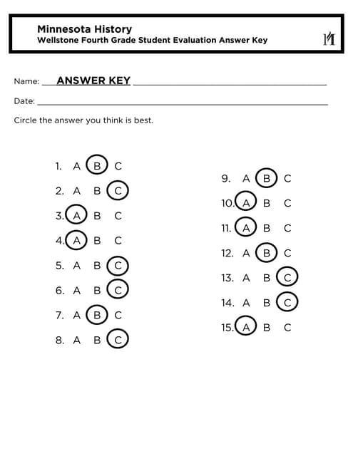 Wellstone 3rd Grade Answer Key | PDF