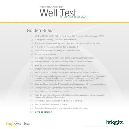 Well testing golden rules | PDF